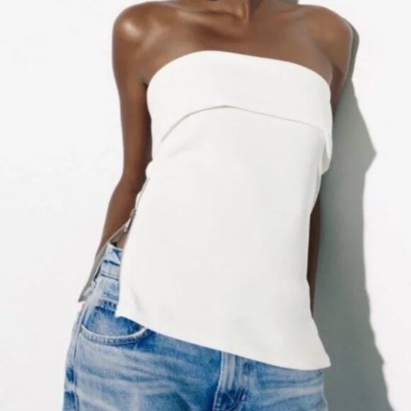 Zara | Tops | Zara Zip Side Tube Top | Poshmark